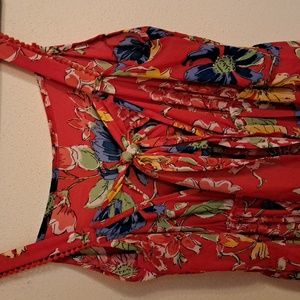 Jessica Simpson | Dresses | Jessica Simpson Red Dress With Blue Yellow ...